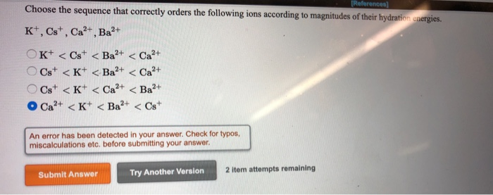 Solved [References) Choose the sequence that correctly | Chegg.com