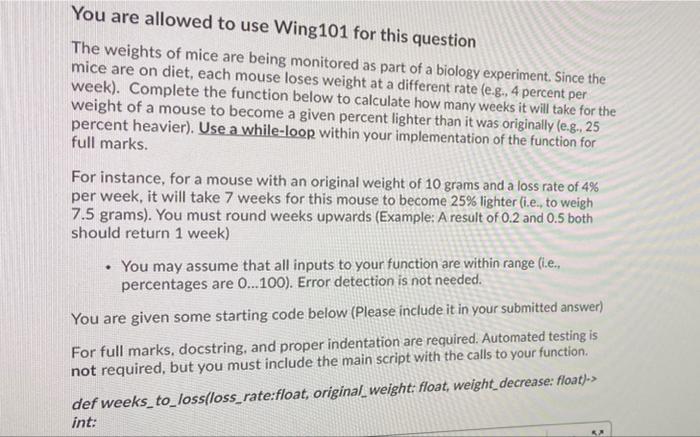 Solved You are allowed to use Wing101 for this question The | Chegg.com