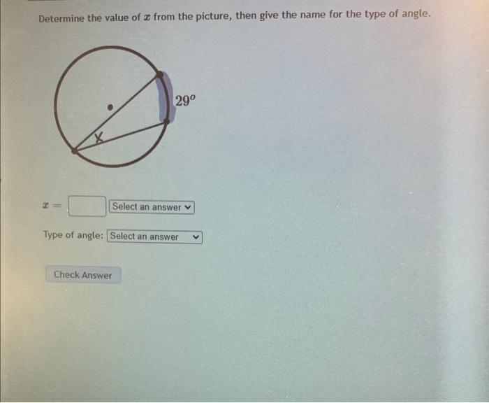 Solved Determine the value of x from the picture, then give | Chegg.com