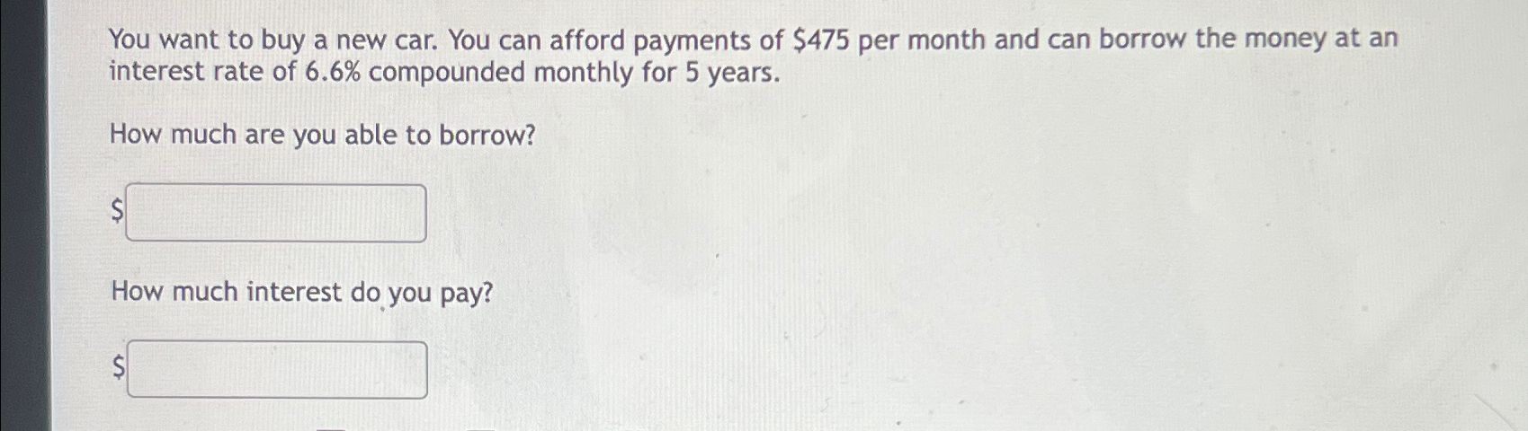 Solved You want to buy a new car. You can afford payments of | Chegg.com