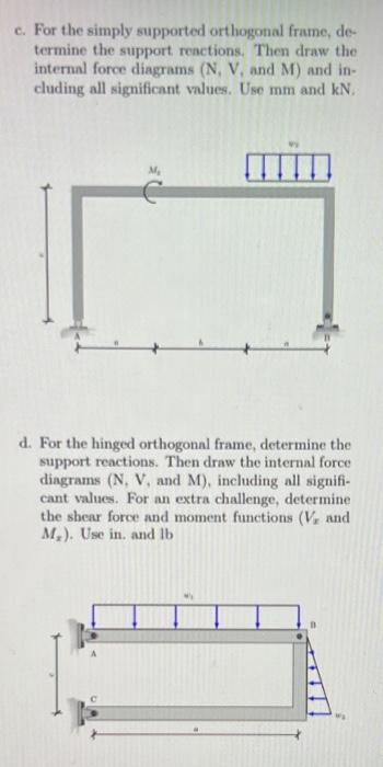 Solved c. For the simply supported orthogonal frame, de- | Chegg.com