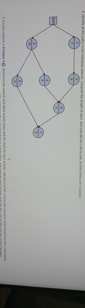 4. Identify all the paths in the following network | Chegg.com