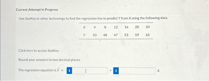 Solved Current Attempt in Progress Use StatKey or other | Chegg.com