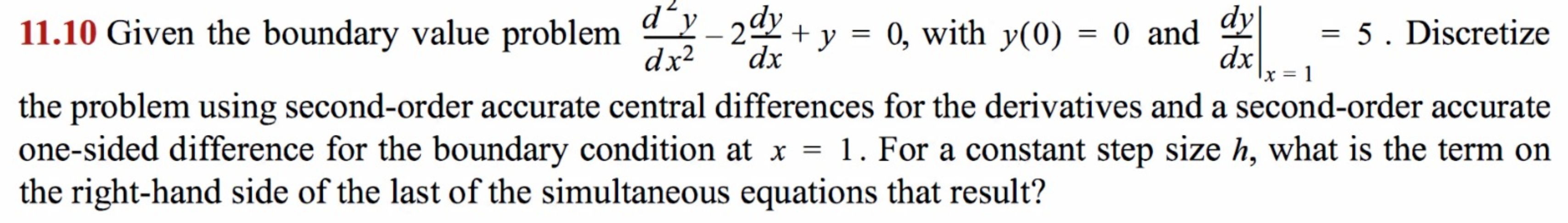 Solved 11.10 ﻿Given the boundary value problem | Chegg.com