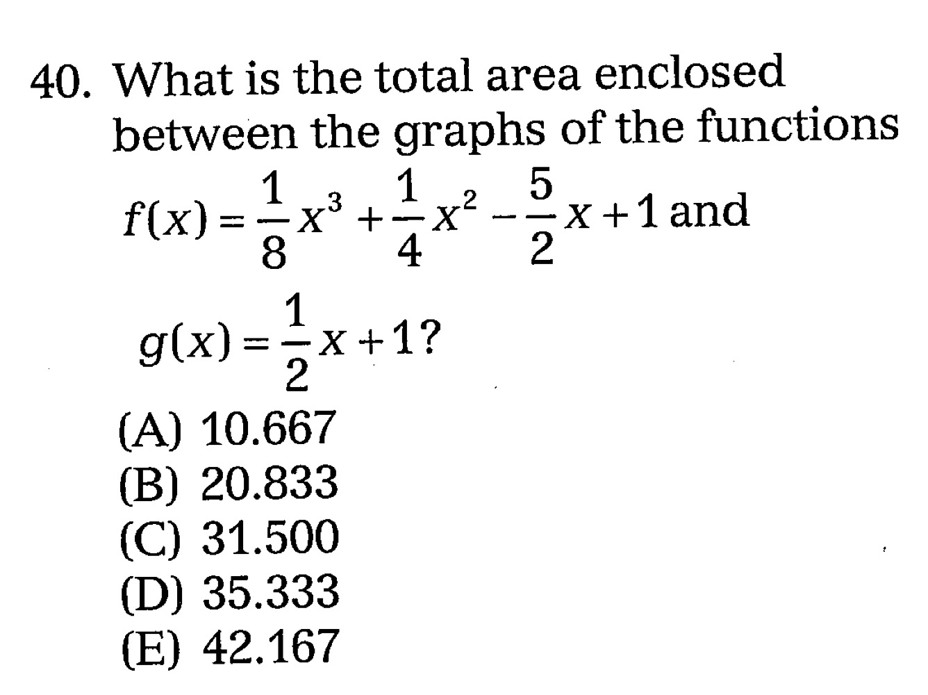 Solved What is the total area enclosed between the graphs of | Chegg.com