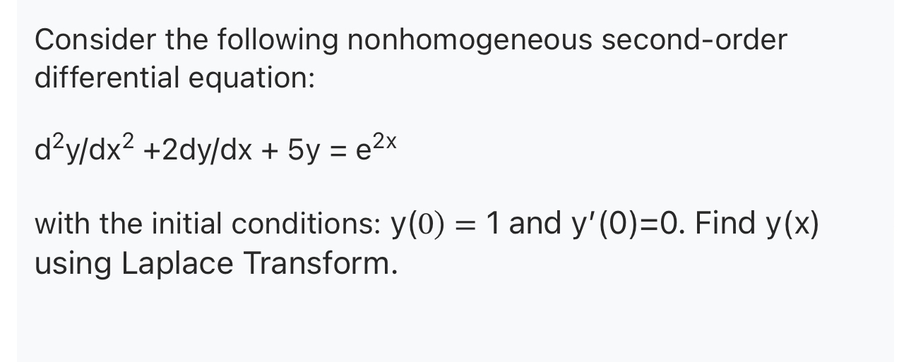 Solved Consider the following nonhomogeneous second-order | Chegg.com