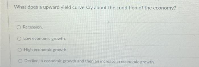 Solved What does a upward yield curve say about the | Chegg.com