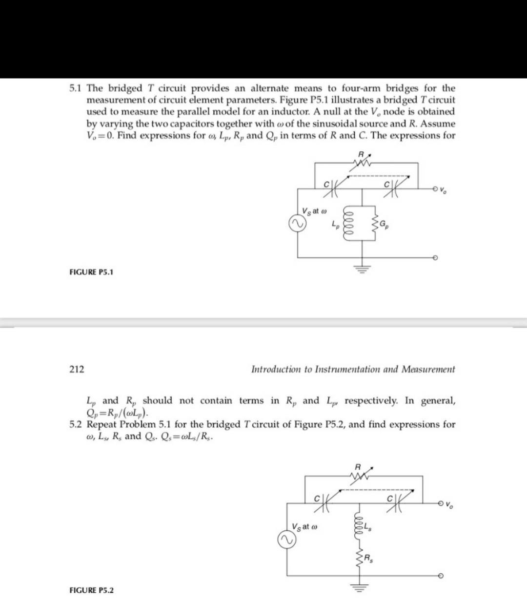 5.1 The bridged T circuit provides an alternate means | Chegg.com