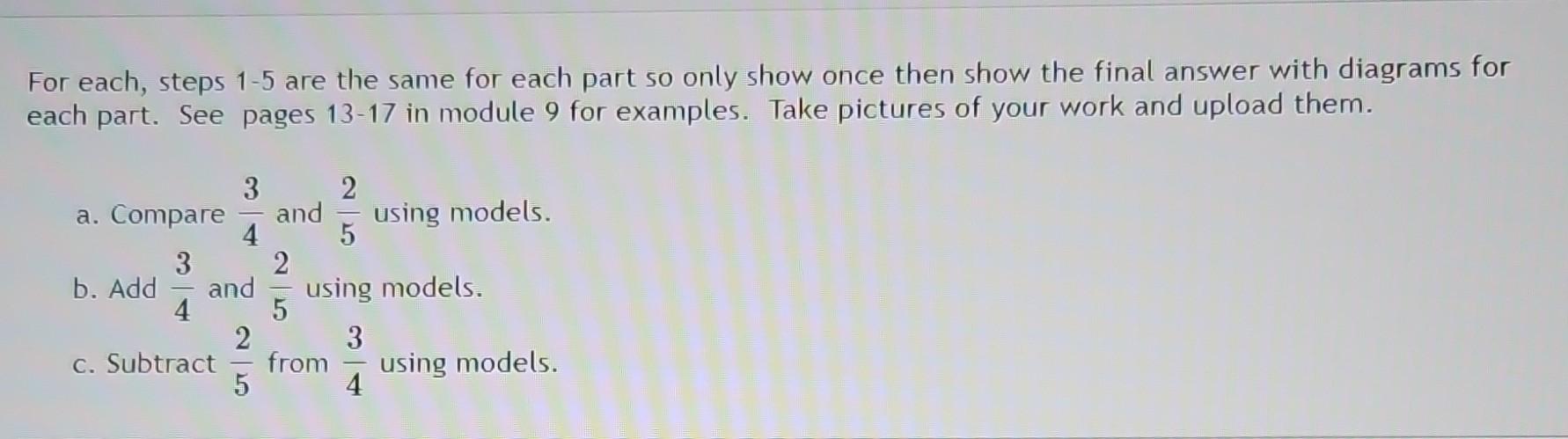 Solved For each, steps 1-5 are the same for each part so | Chegg.com