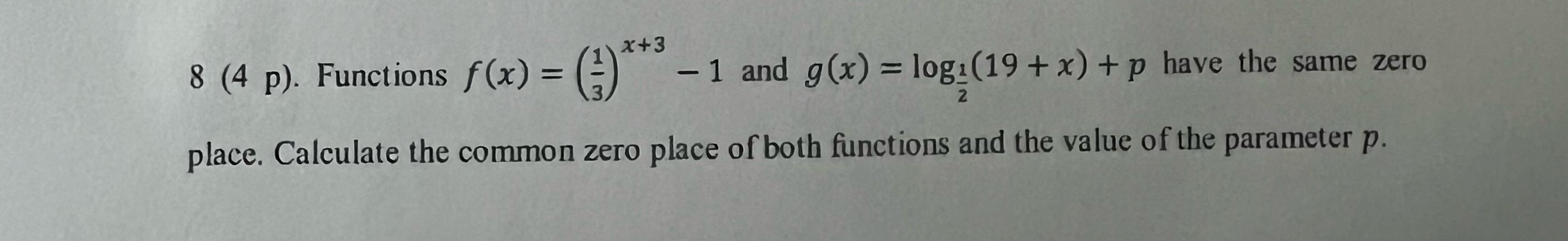 Solved 8(4p). ﻿Functions f(x)=(13)x+3-1 ﻿and | Chegg.com
