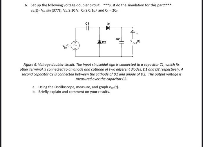 Solved 6. Set up the following voltage doubler circuit. | Chegg.com