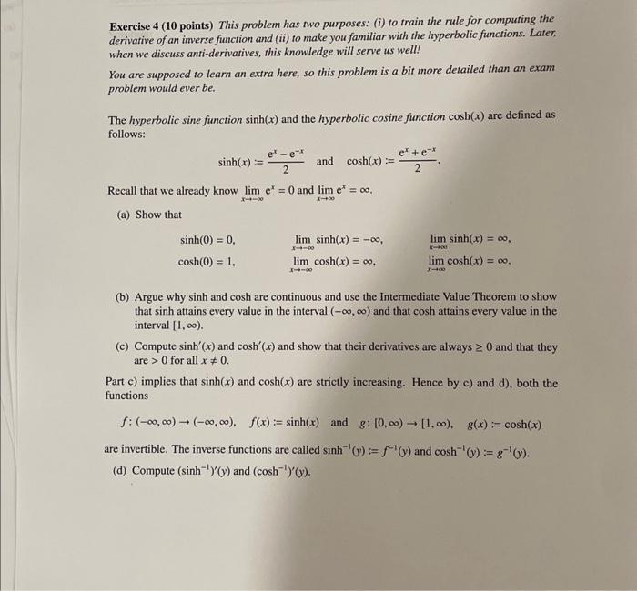 Solved Exercise 4 (10 points) This problem has two purposes: | Chegg.com