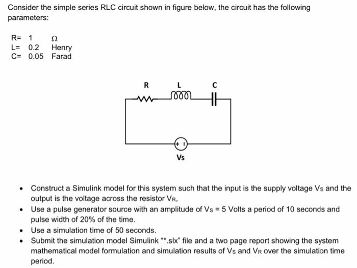 Solved Consider the simple series RLC circuit shown in | Chegg.com