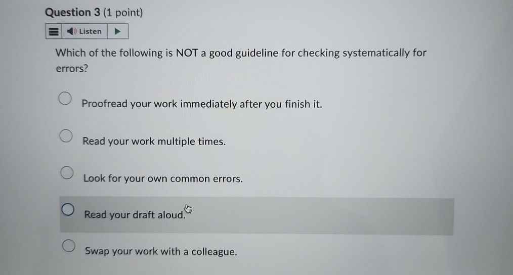 Solved Question 3 (1 ﻿point)Which of the following is NOT a | Chegg.com