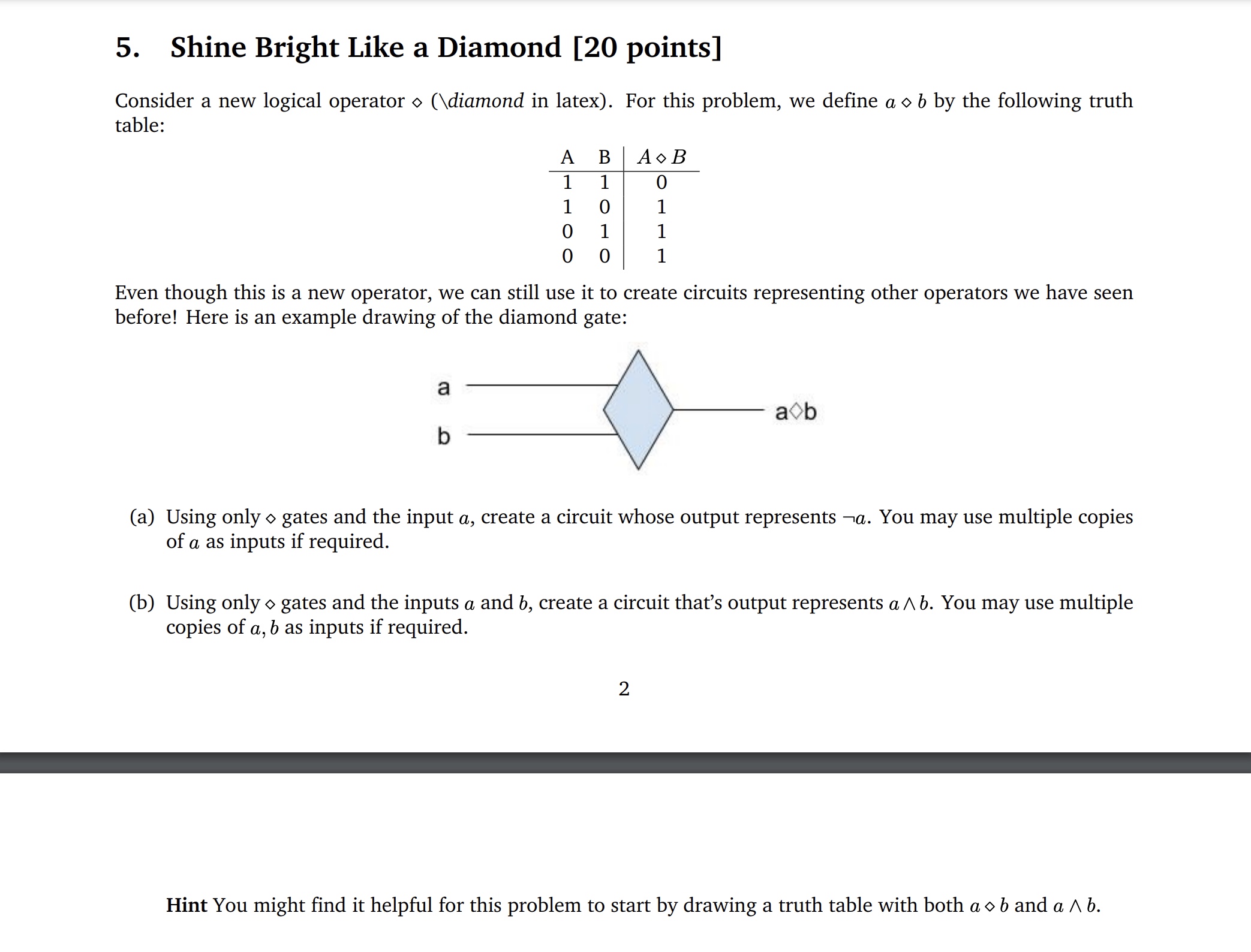 Solved Shine Bright Like a Diamond [20 ﻿points]Consider a | Chegg.com