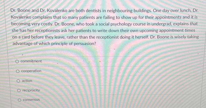 Solved Dr. Boone and Dr. Kovalenko are both dentists in | Chegg.com