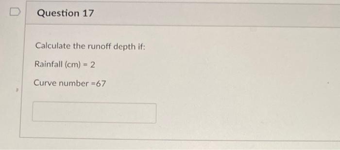 Solved Calculate the runoff depth if: Rainfall (cm)=2 Curve | Chegg.com