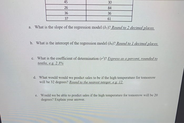 Solved Simple Linear Regression 7. The following data | Chegg.com