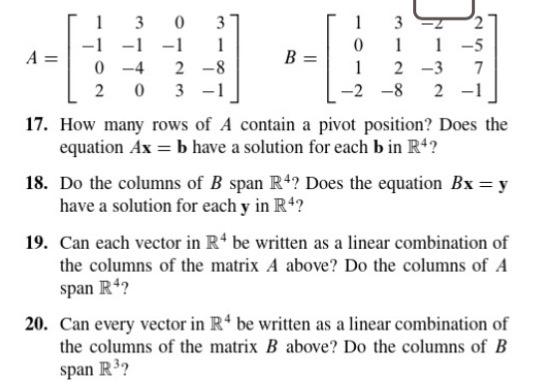 Solved Exercises 17-20 refer to the matrices A and B below. | Chegg.com