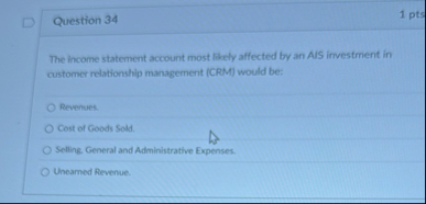 Question 341 ﻿ptsThe income statement account most | Chegg.com