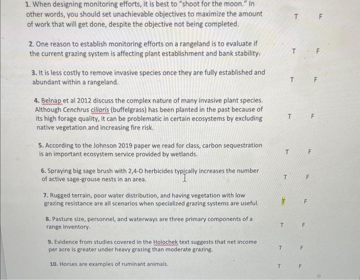 Solved 1. When designing monitoring efforts, it is best to | Chegg.com