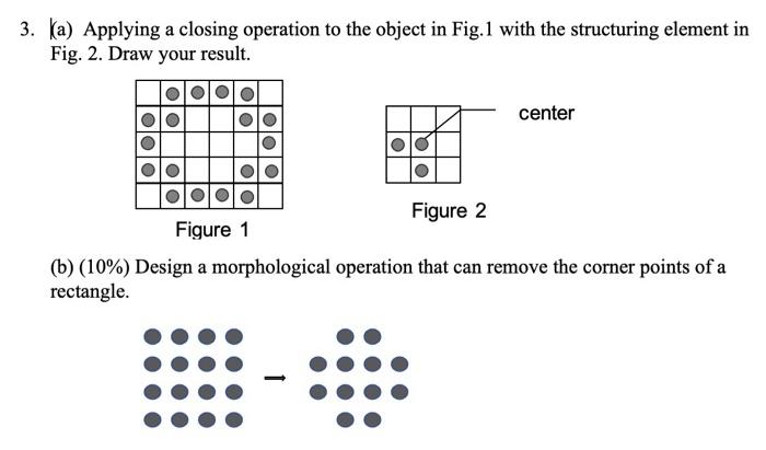 Solved (a) Applying a closing operation to the object in | Chegg.com