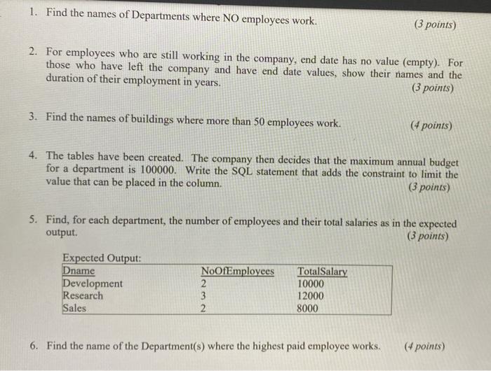 Solved PART B: SQL DML/DDL (20 points) There are five tables | Chegg.com