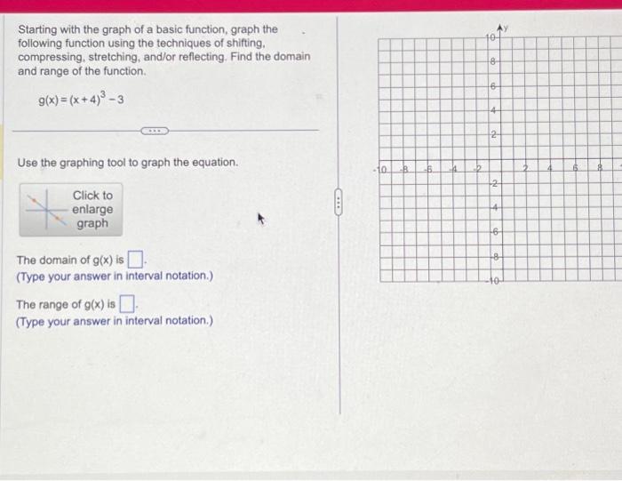 Solved Starting with the graph of a basic function, graph | Chegg.com