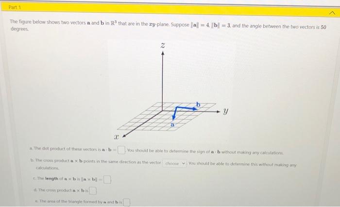 Solved The figure below shows two vectors a and b in R3 that | Chegg.com