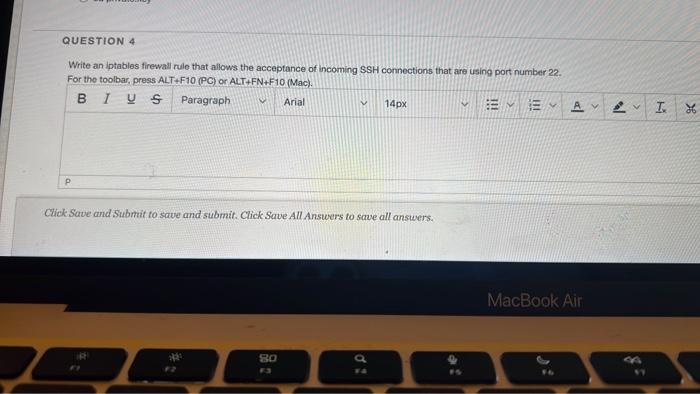 Solved QUESTION 4 Write an iptables firewall rule that | Chegg.com