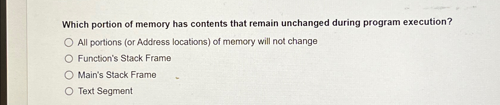 Solved Which portion of memory has contents that remain | Chegg.com