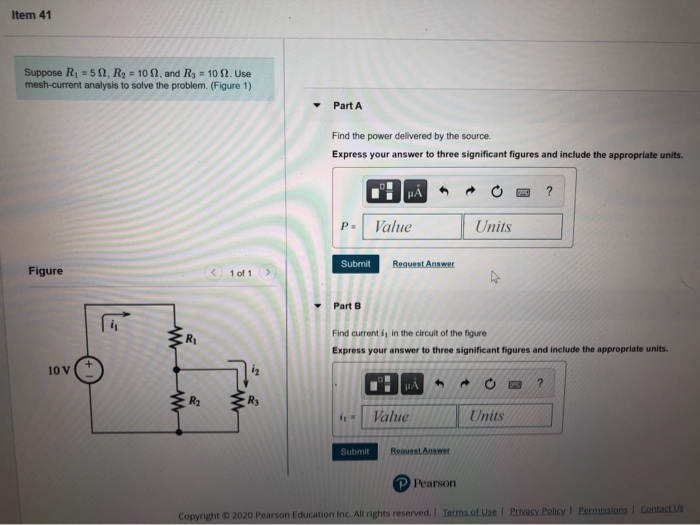 Solved Item 41 Suppose Ri=5A, R2 = 10 , and R3 = 10. Use | Chegg.com