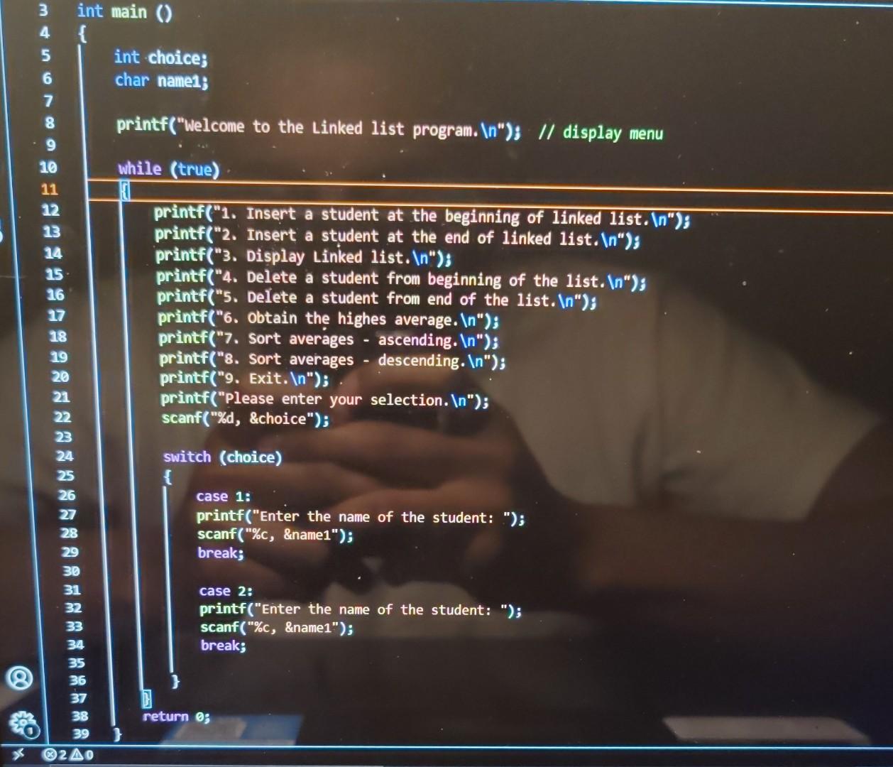 Solved WRITE IN C I'm trying to write part of this code, the | Chegg.com