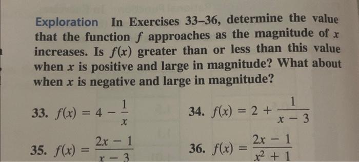 Solved Exploration In Exercises 33-36, determine the value | Chegg.com