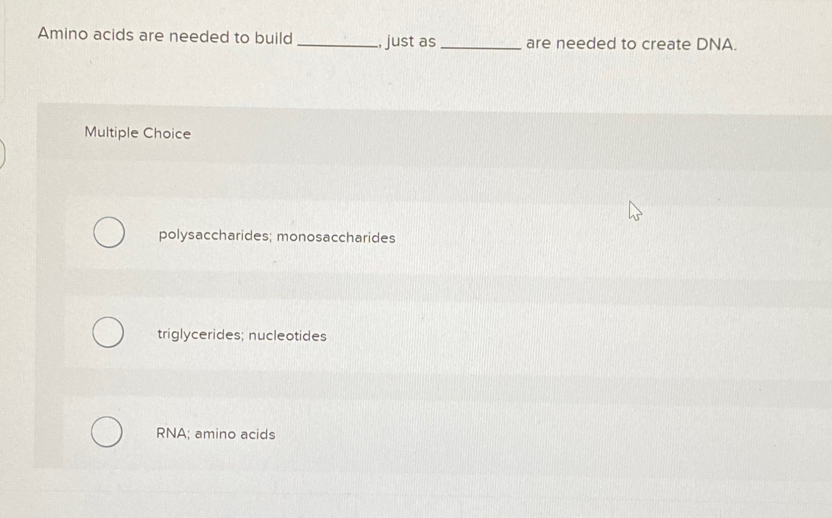 Solved Amino acids are needed to buildjust as are needed to | Chegg.com