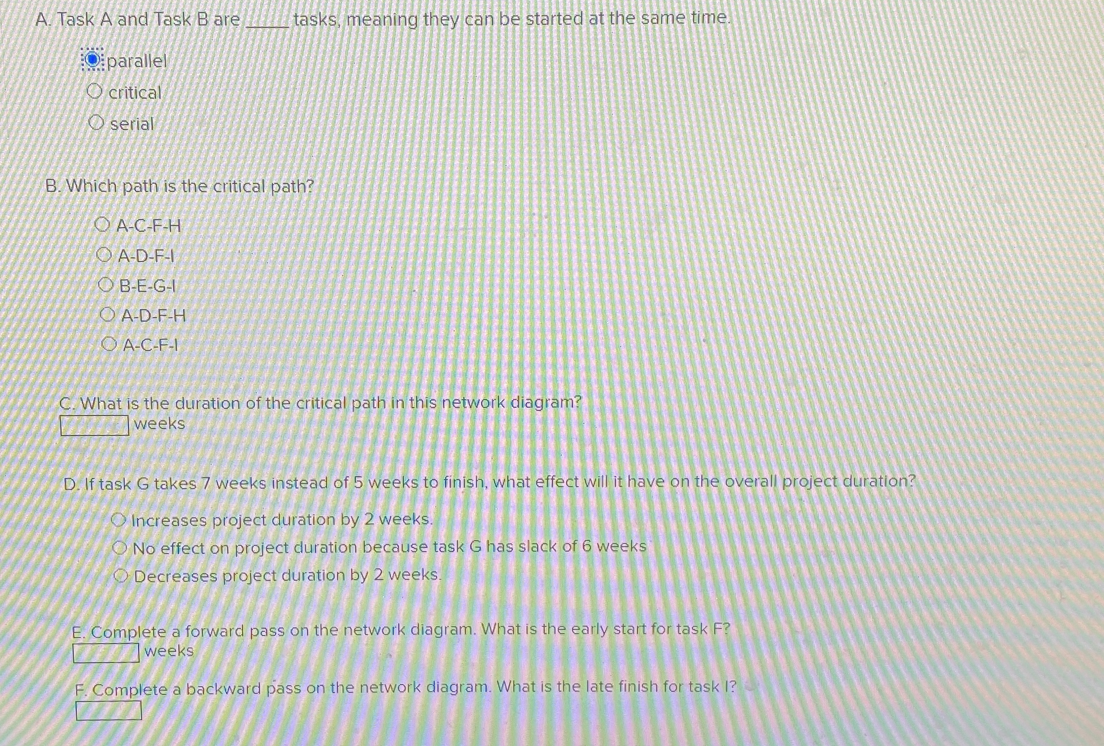 Solved A. ﻿Task A and Task B are q, ﻿tasks, meaning they can | Chegg.com