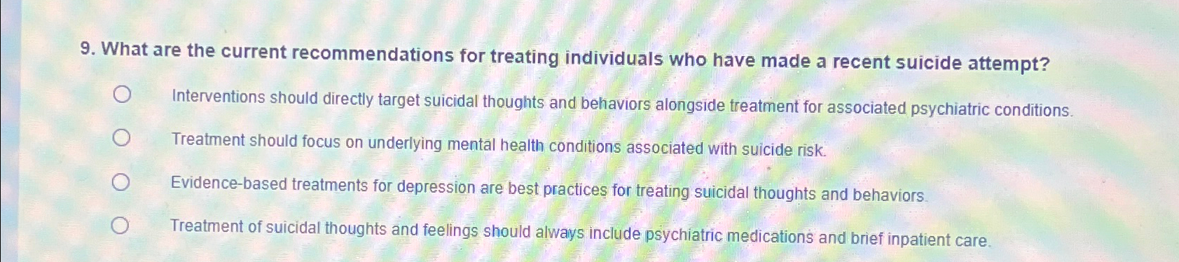 Solved What are the current recommendations for treating | Chegg.com