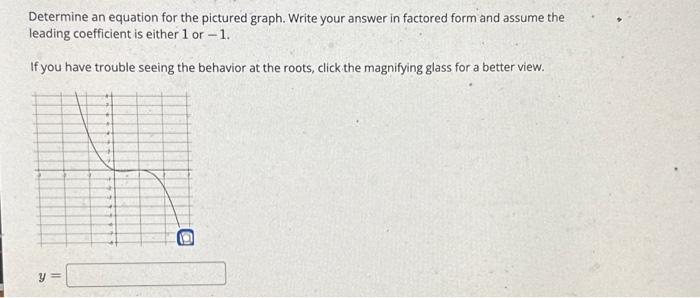 Solved Determine an equation for the pictured graph. Write | Chegg.com