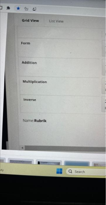 Solved Grid View List View Form Addition Multiplication | Chegg.com