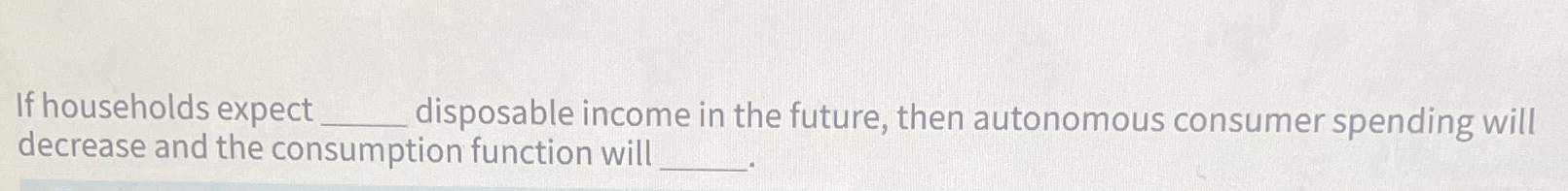 Solved If households expect disposable income in the future, | Chegg.com