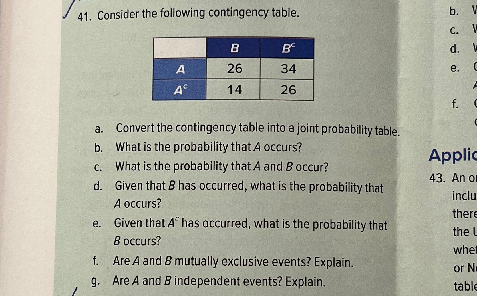 Solved Consider the following contingency | Chegg.com