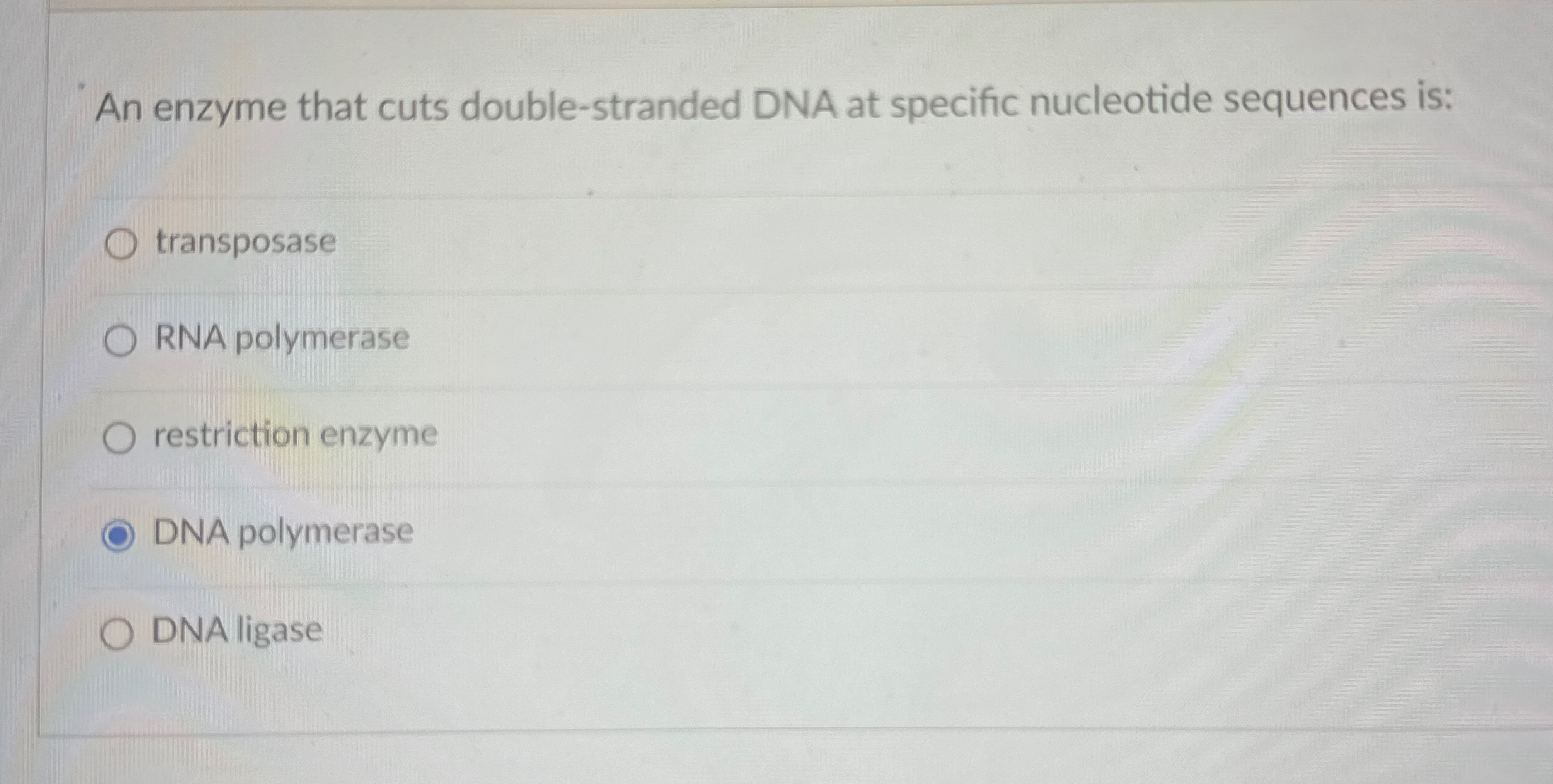 Solved An enzyme that cuts double-stranded DNA at specific | Chegg.com
