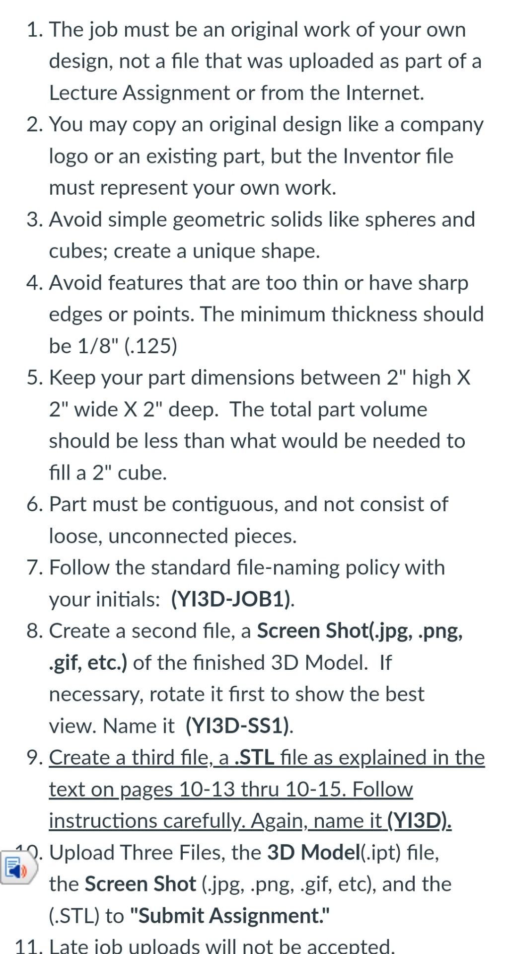Solved 1. The job must be an original work of your own | Chegg.com