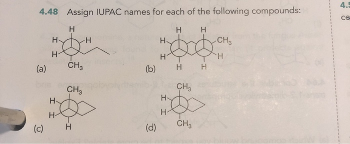 Solved 4.48 Assign IUPAC names for each of the following | Chegg.com