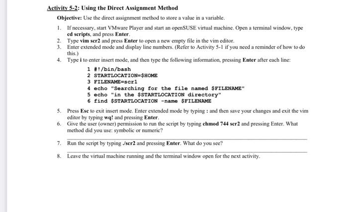 Solved 6 Pwd Activity 5 1 Creating A Shell Script 7040