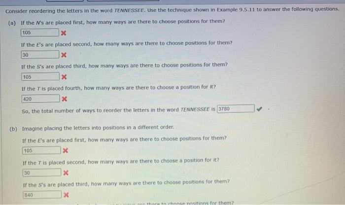 Solved Consider reordering the letters in the word | Chegg.com