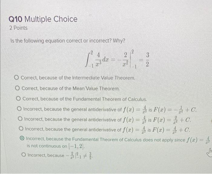 Solved Q10 Multiple Choice 2 Points Is the following | Chegg.com