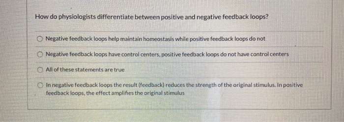 Solved How do physiologists differentiate between positive | Chegg.com