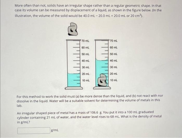 Solved More often than not, solids have an irregular shape | Chegg.com