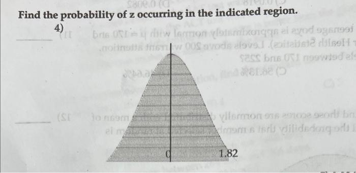 Solved Find the probability of z occurring in the indicated | Chegg.com